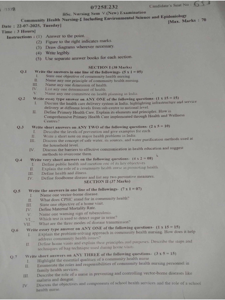 Sem 5 University Exam Paper | PDF