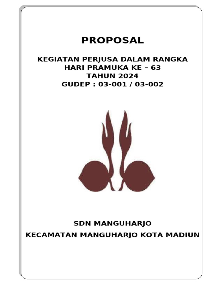 Proposal Perjusa Pramuka SDN Manguharjo | PDF