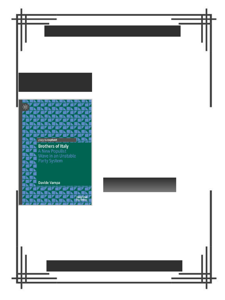 Brothers of Italy. A New Populist Wave in an Unstable Party System ...