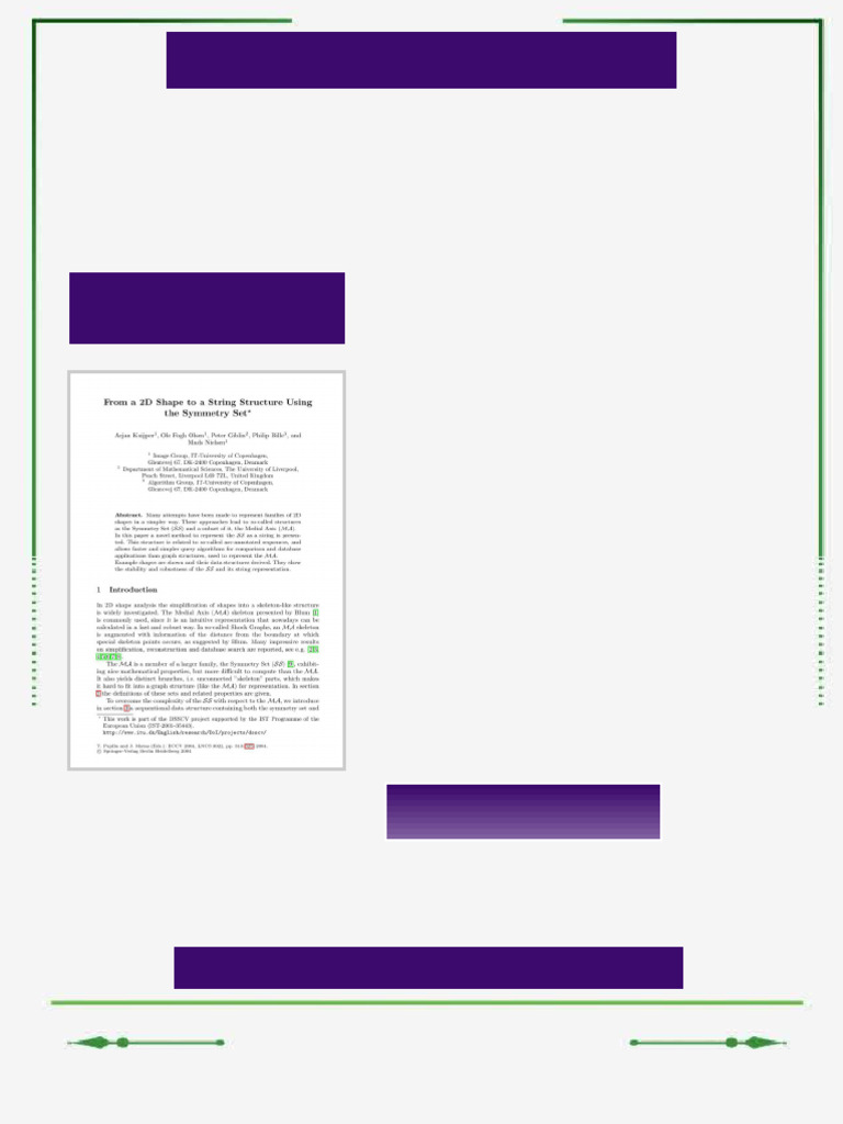 From a 2D Shape to a String Structure Using the Symmetry Set 1st ...