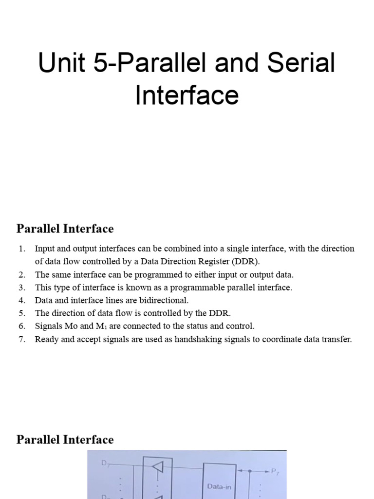Unit 5-Parallel and Serial Interface | PDF