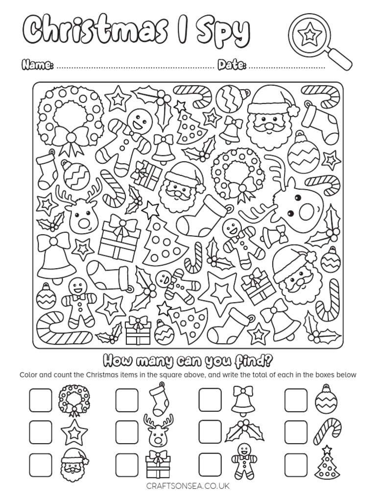 Christmas I Spy Counting Activity | PDF