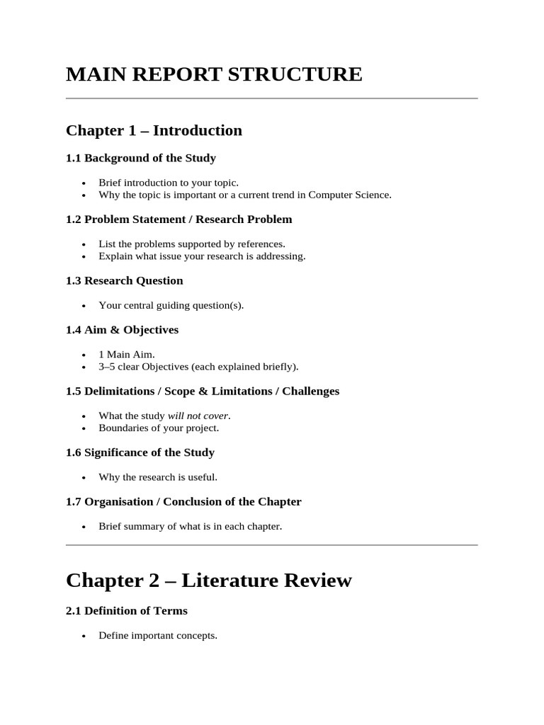 Report Structure | PDF | Information Science | Computing