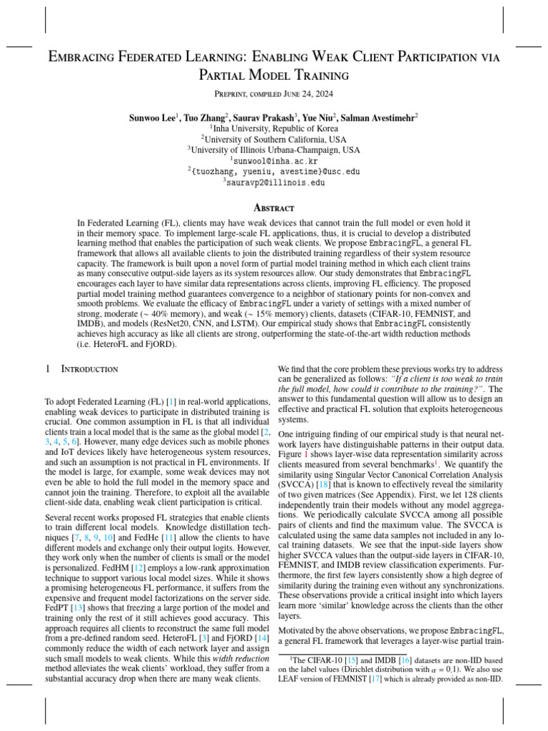 Embracing Federated Learning Enabling Weak Client Participation Via ...