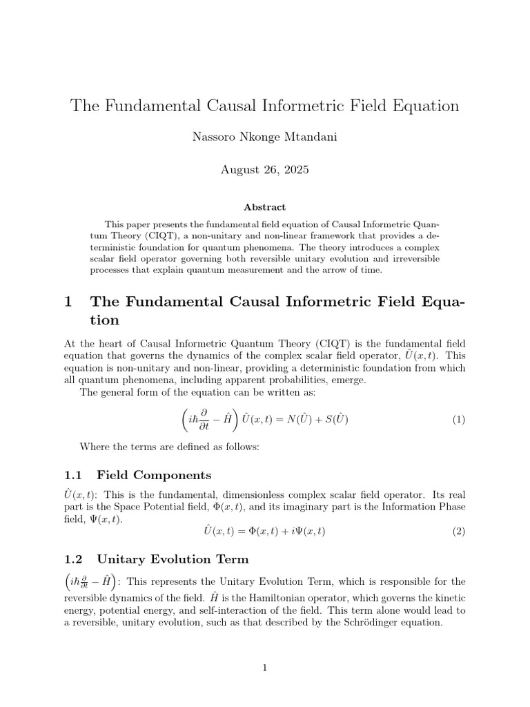 CIQT | PDF | Field (Physics) | Quantum Mechanics