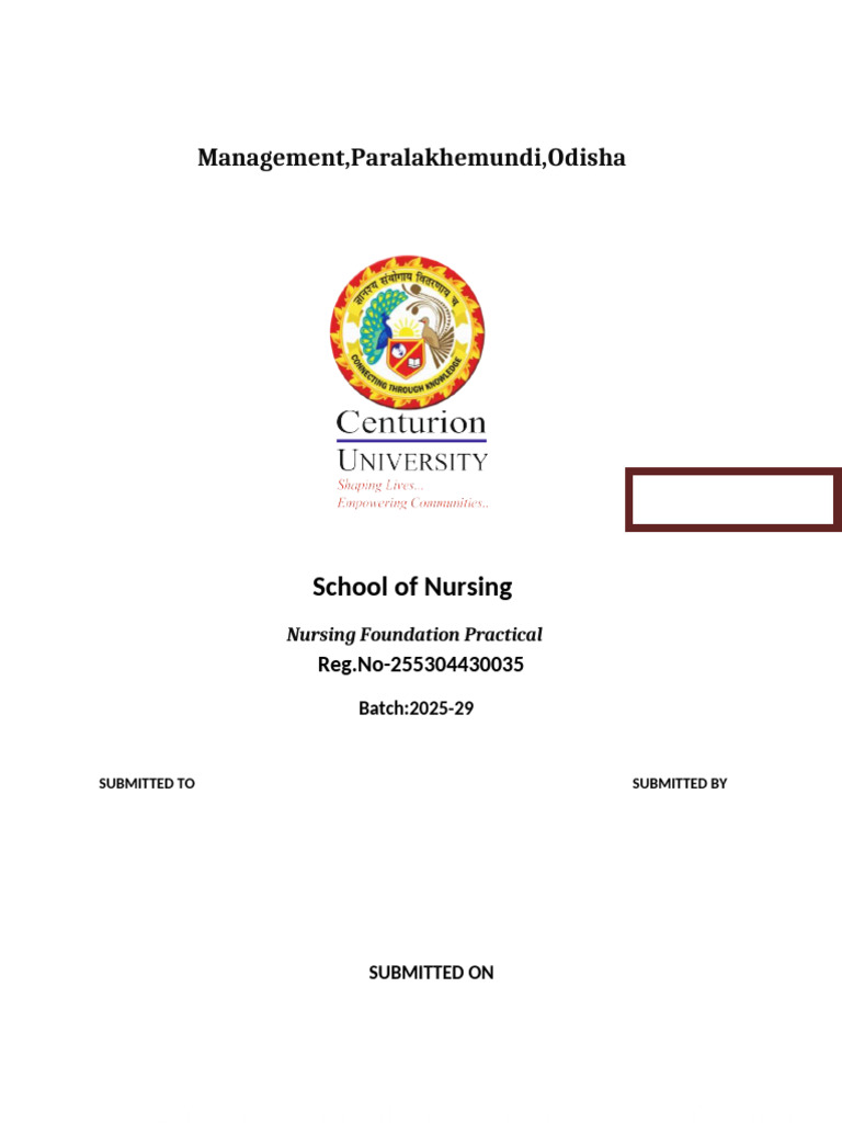 Nursing Foundation Practical Report | PDF