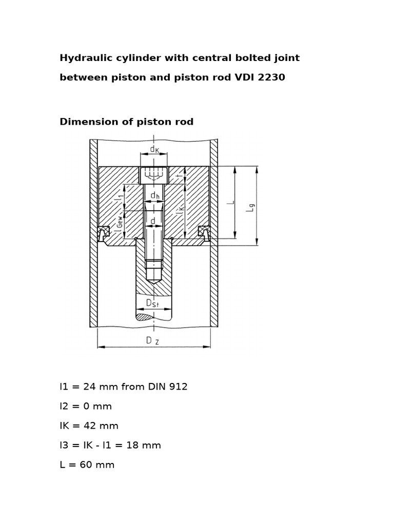 Hydraulic Cylinder Joint Calculation Guide | PDF | Stress (Mechanics ...