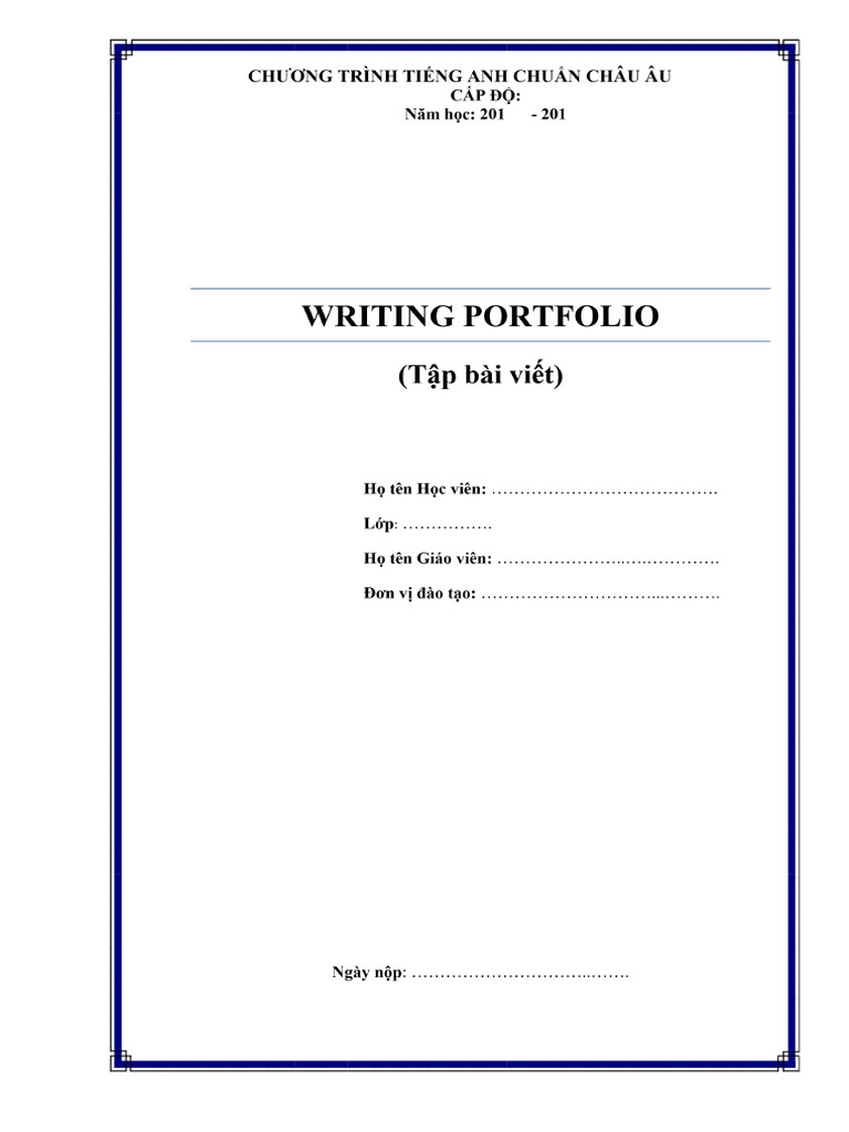 Writing Portfolio Cover Marking | PDF
