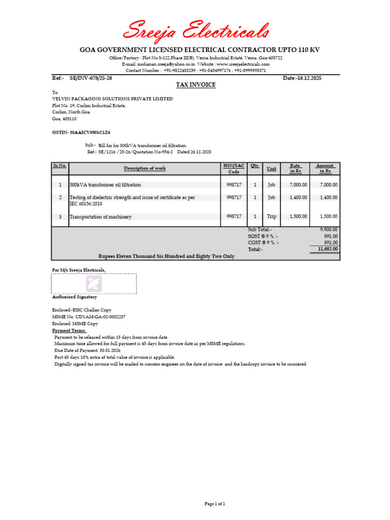 Velvin Packaging Inv No-678 | PDF