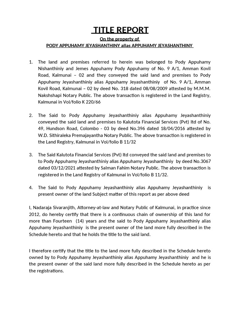Title report | PDF | Government | Environmental Law