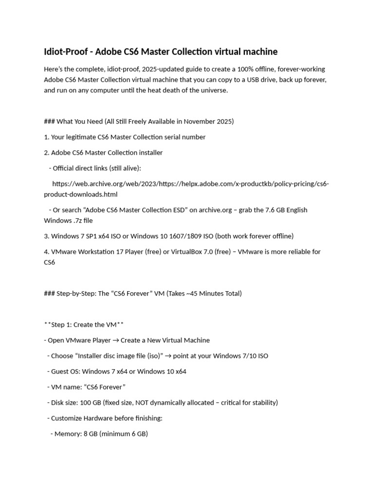 Adobe CS6 Master Collection Virtual Machine | PDF | Virtual Machine ...