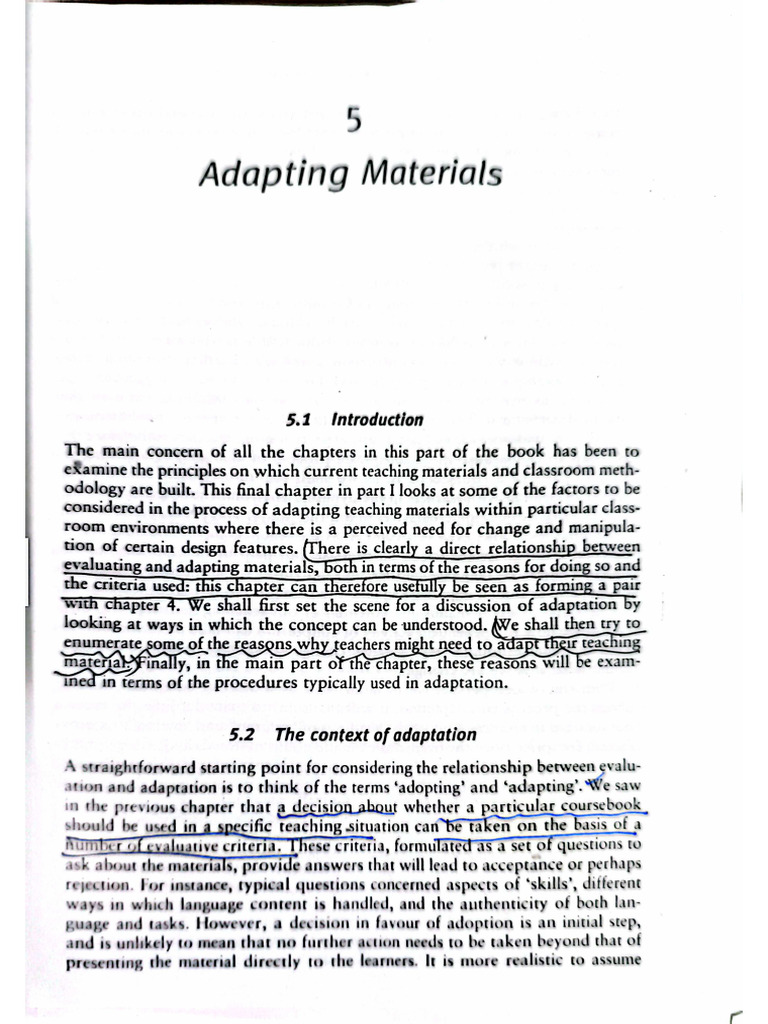 Adapting Materials | PDF