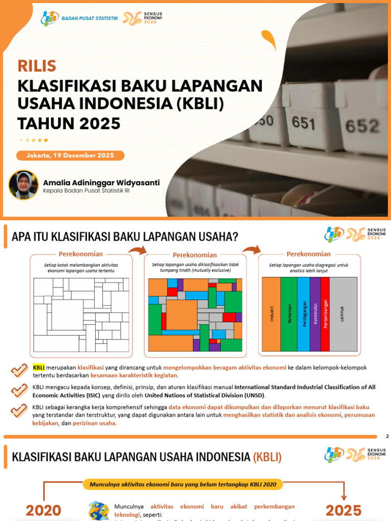 KBLI 2025: Pembaruan Klasifikasi Usaha | PDF