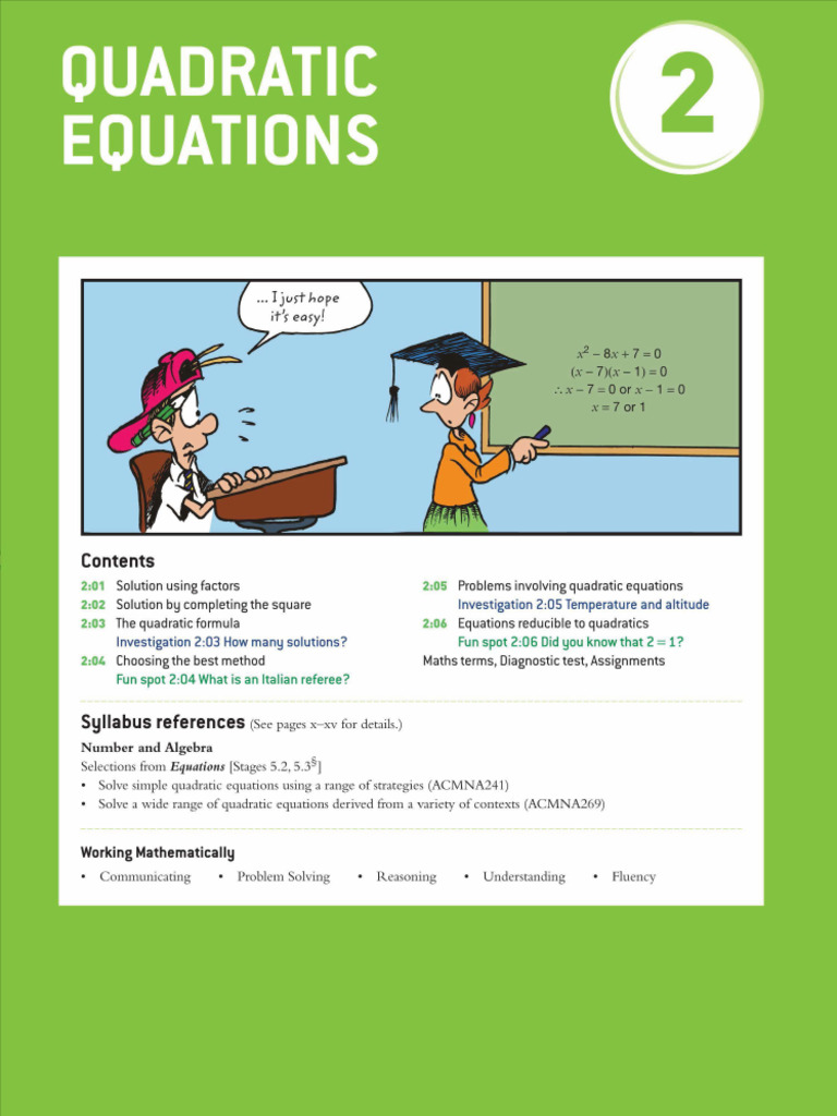 Solving Quadratic Equations Methods | PDF | Quadratic Equation | Equations