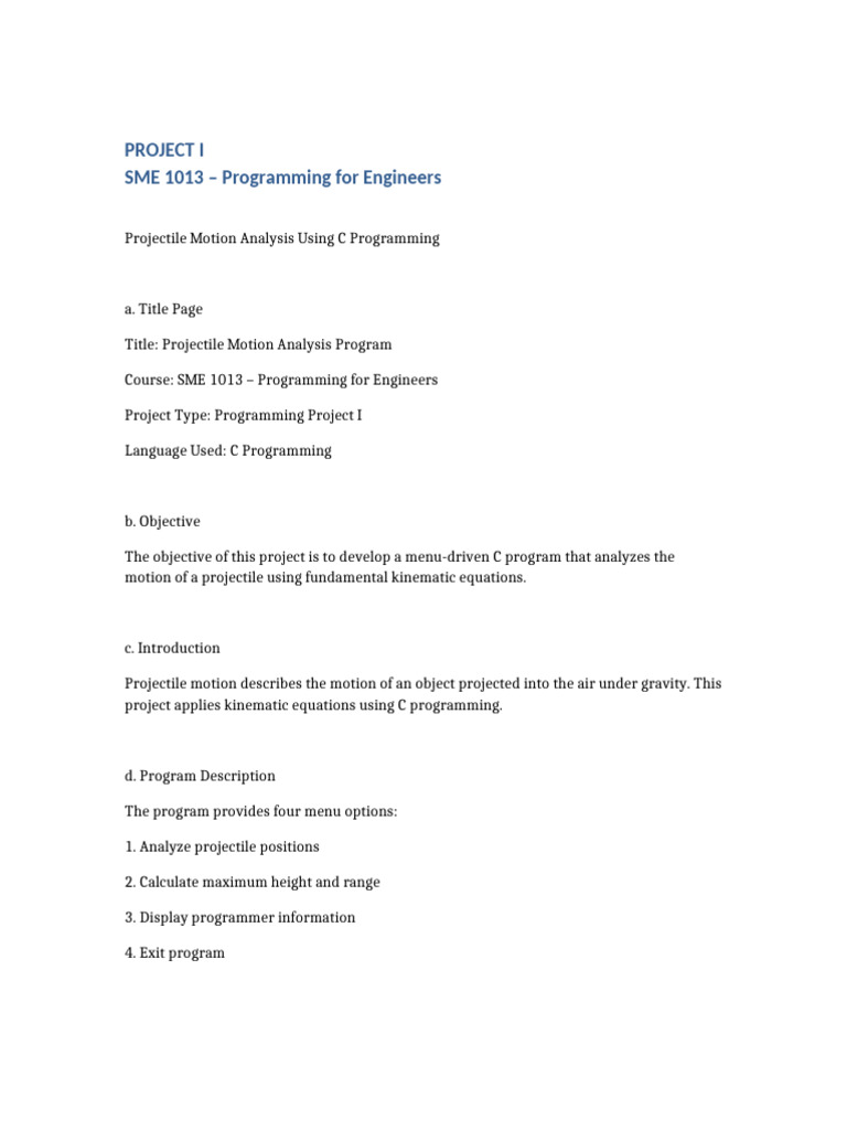 Projectile Motion Report | PDF