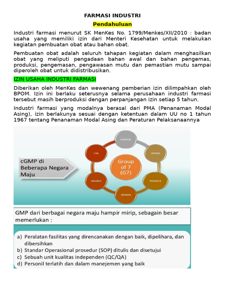 Panduan CPOB 2024 untuk Industri Farmasi | PDF