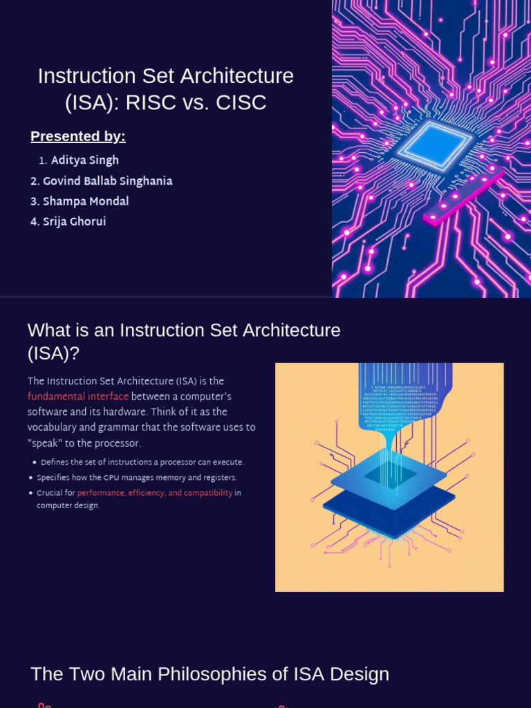 Instruction Set Architecture ISA RISC Vs CISC | PDF | Central Processing Unit | Computer ...