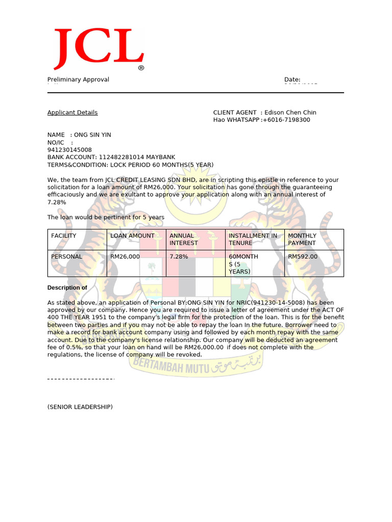 jcl loan | PDF