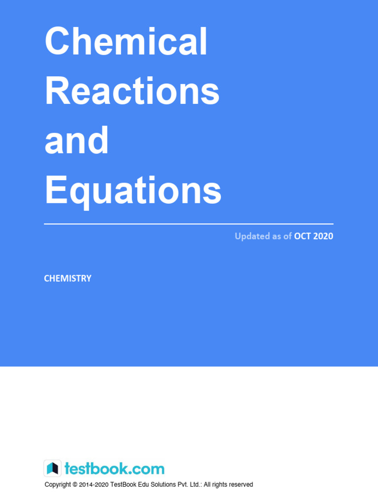 Chemical Reactions and Equations Guide | PDF | Chemical Reactions ...