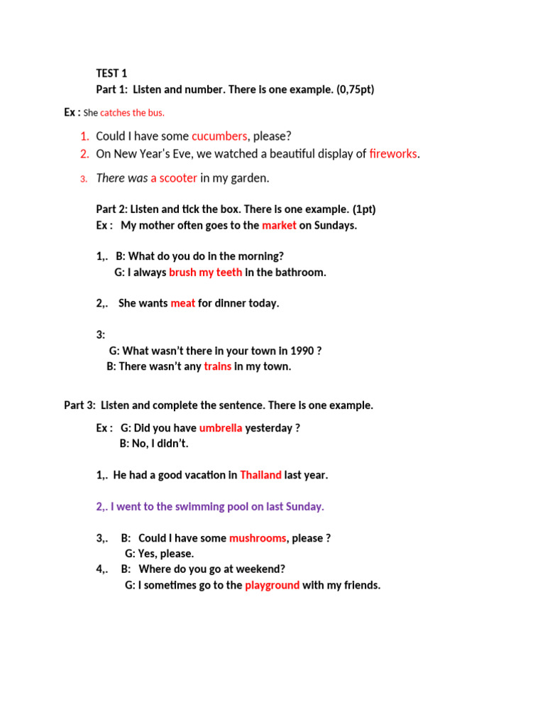 Listening Comprehension Exercise | PDF