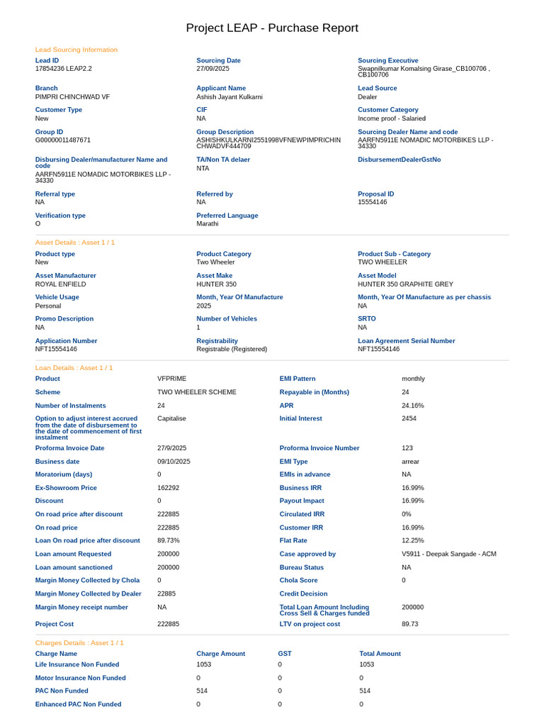 Project LEAP - Purchase Report: Lead Sourcing Information | PDF | Fee ...