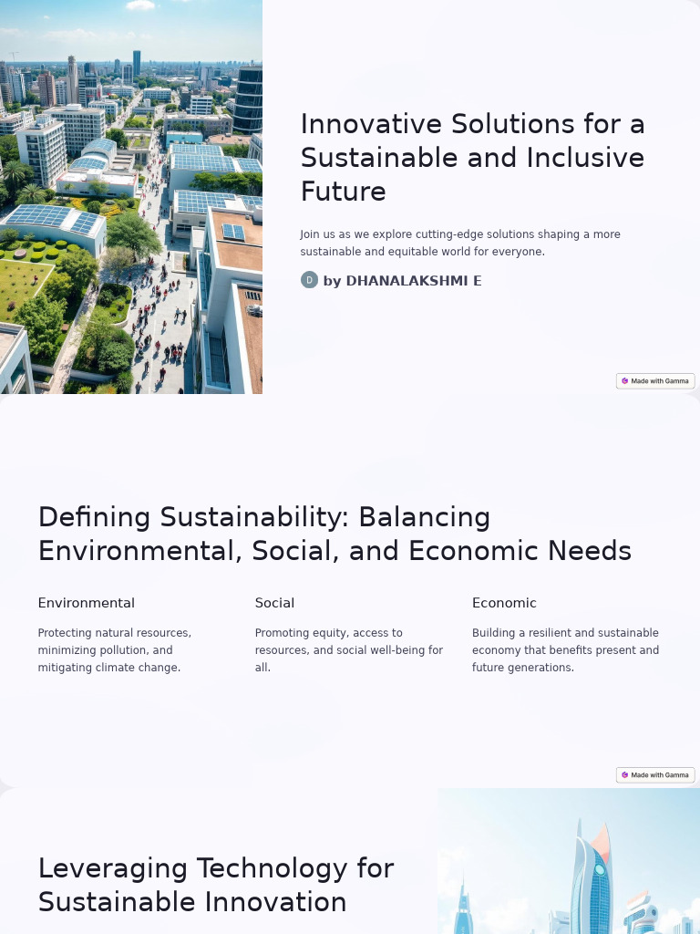 Innovative Solutions For A Sustainable and Inclusive Future | PDF ...