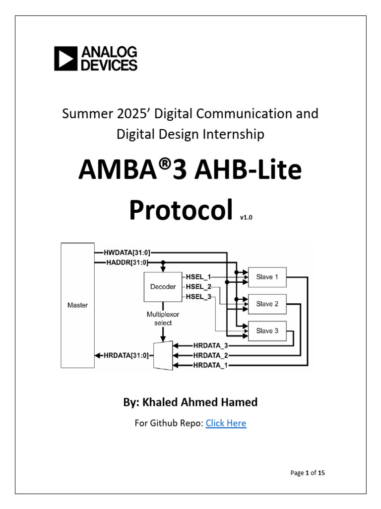AMBA AHB LITE Implementation Khaled A Hamed 1758772747 | PDF | Computer ...