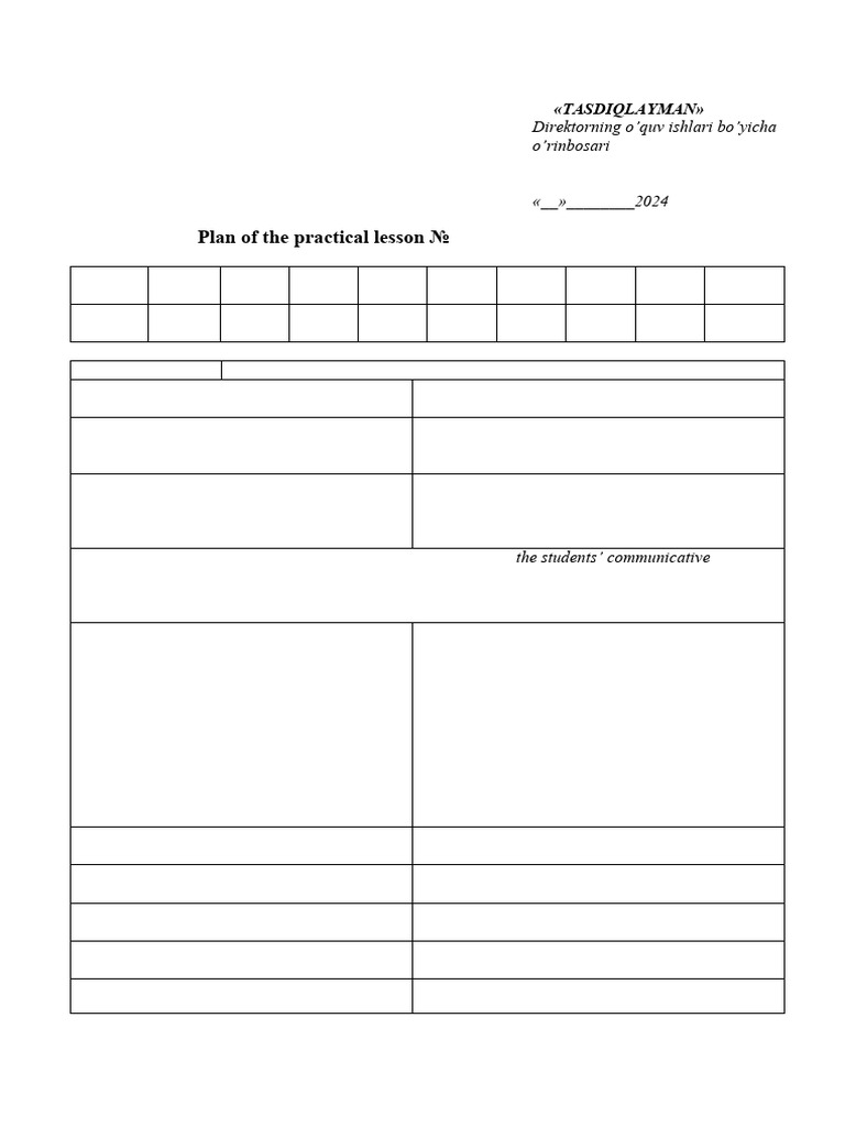 1 kurs plan of the lesson | PDF | Vocabulary | Homework