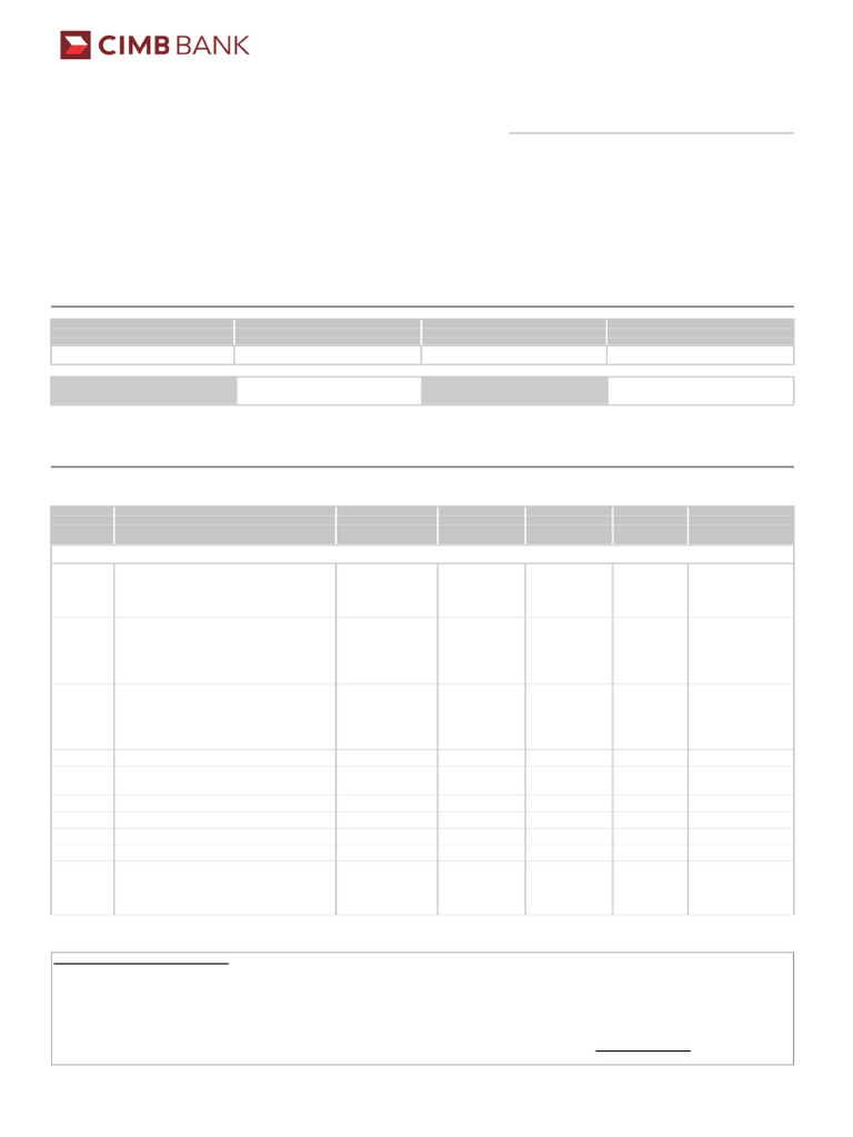 CIMB Bank Account Statement Summary | PDF | Banks | Credit Card