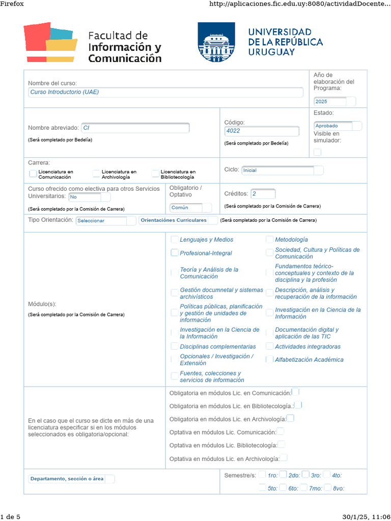 Curso Introductorio a la FIC 2025 | PDF | Plan de estudios | Enseñando