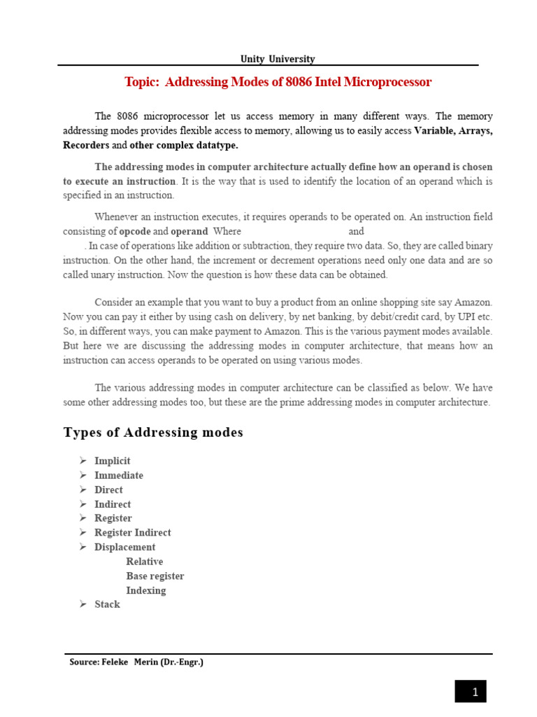 Feleke Addressing Mode Year2026 | PDF | Computing | Computer Science