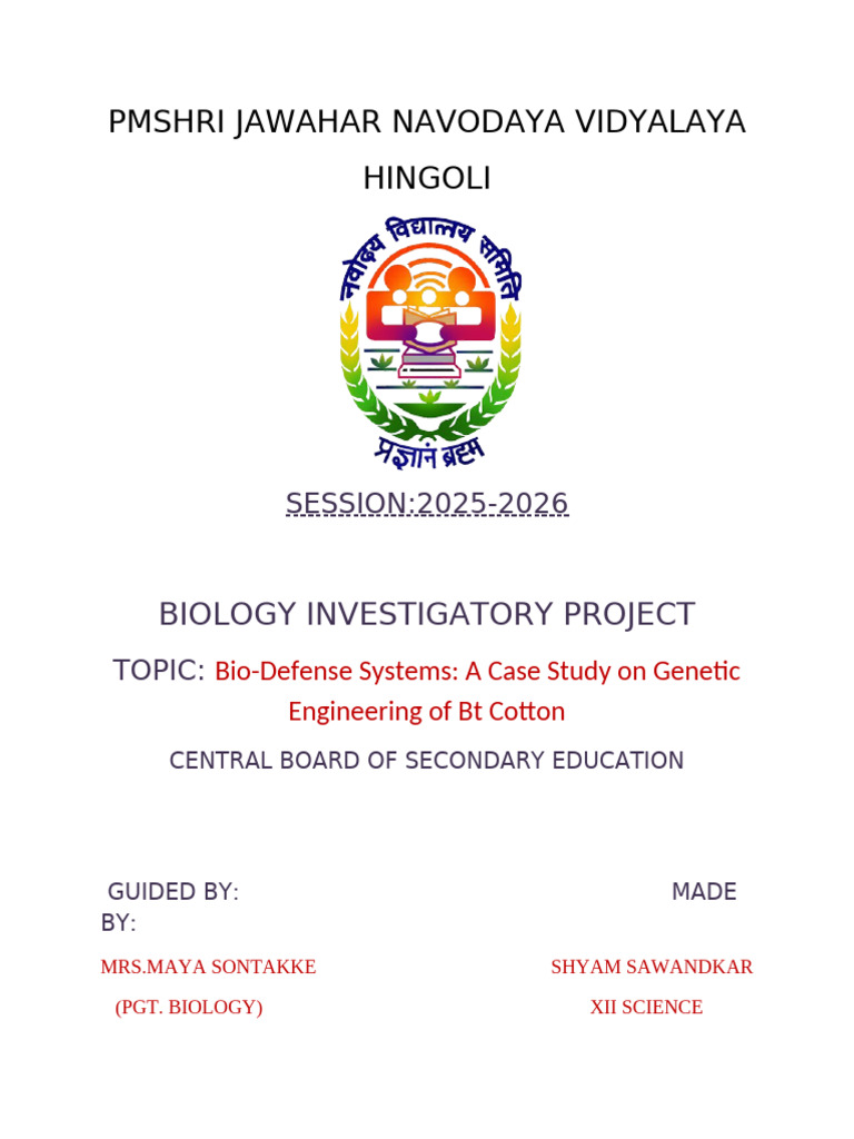 Biology Project File Ss New | PDF | Genetic Engineering | Biological ...