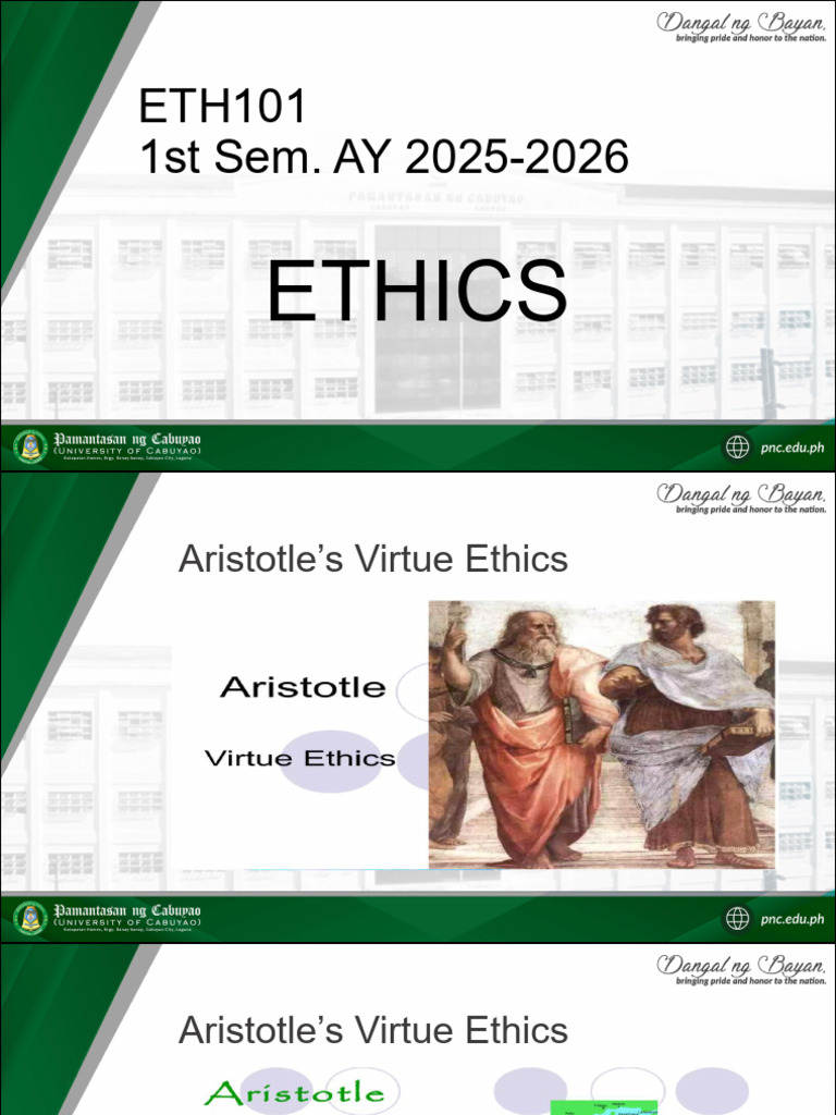 ETH101 Week 13 Aristotles Virtue Ethics (20251020095520) | PDF