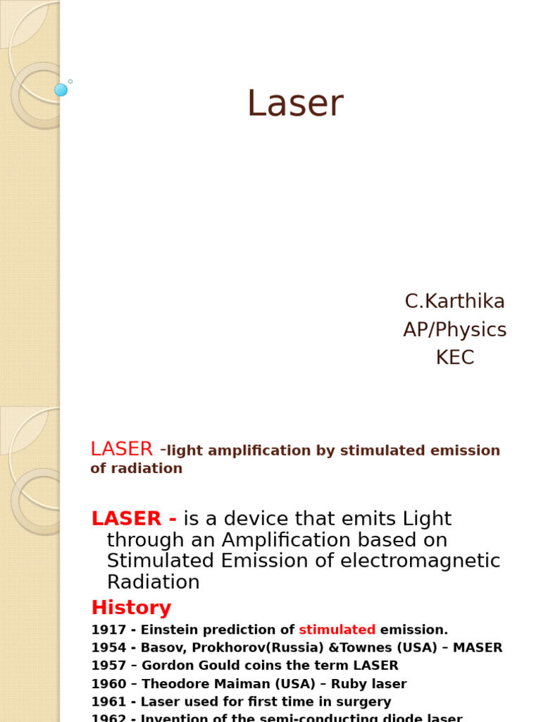 Understanding LASER Technology Basics | PDF