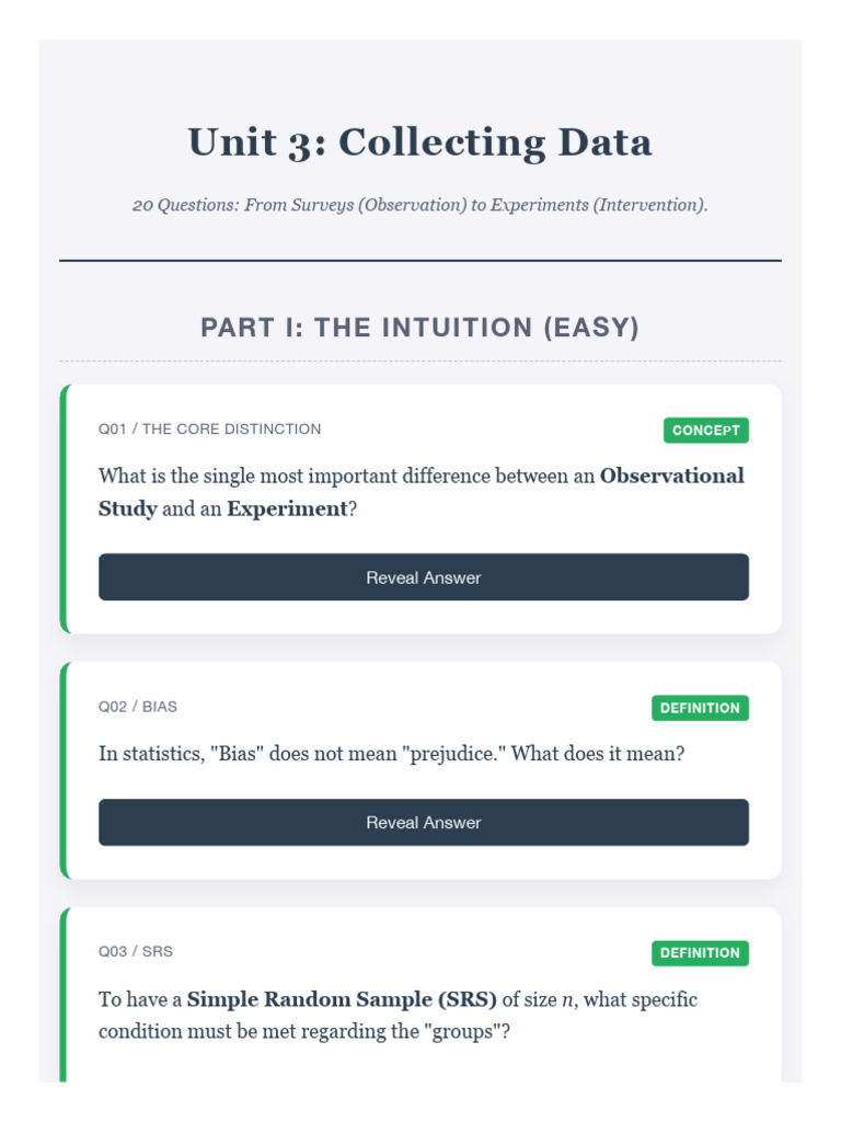 Data Collection: Surveys to Experiments | PDF | Sampling (Statistics ...