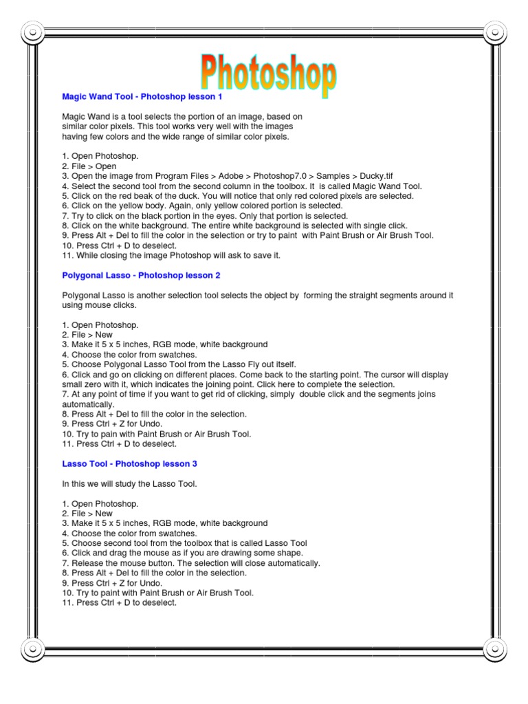 Photoshop Tools | PDF | Adobe Photoshop | Display Resolution