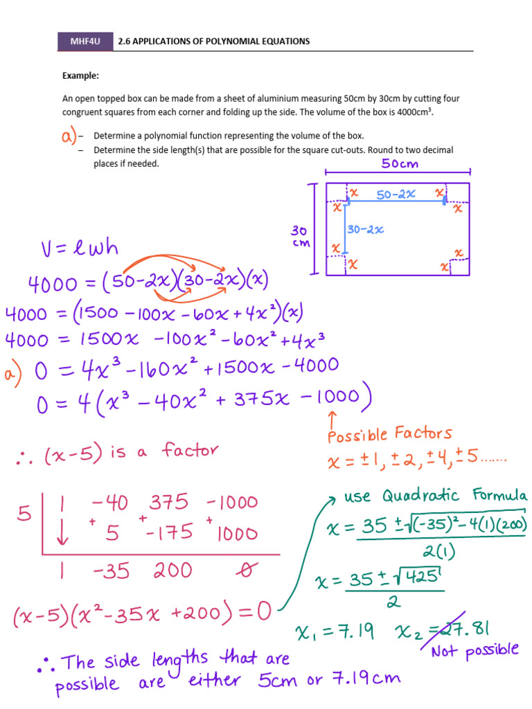 2.06 Applications of Polynomial Equations | PDF | Mathematics | Number ...