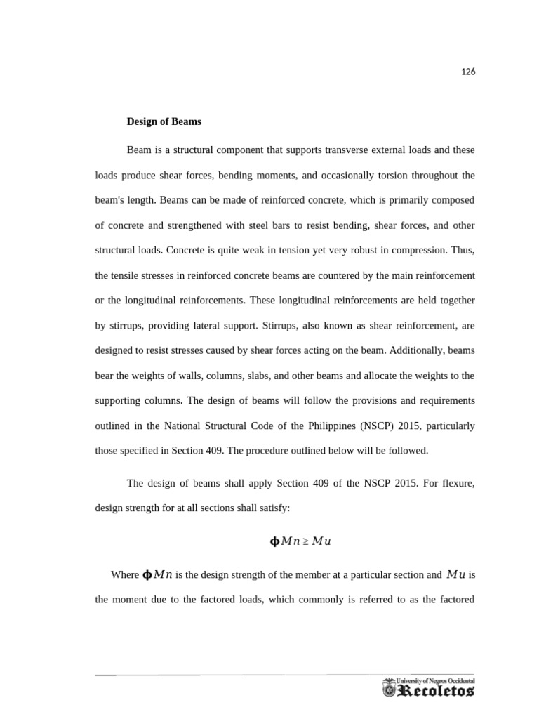 Beam Design According to NSCP 2015 | PDF | Beam (Structure) | Bending