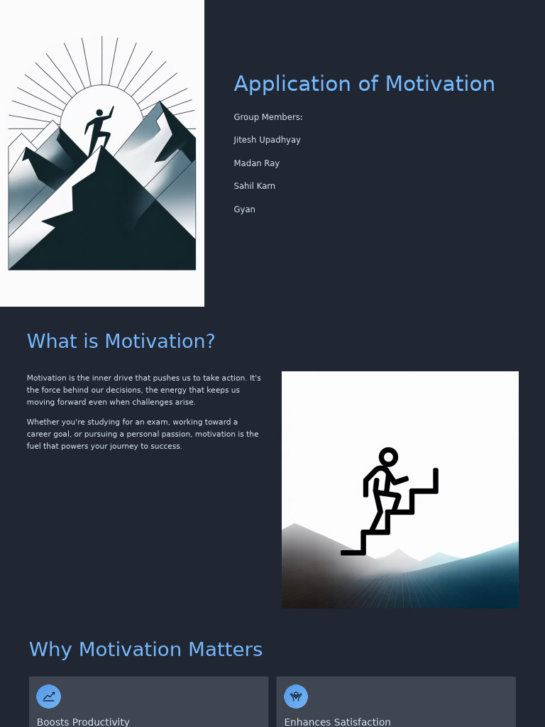 Application of Motivation | PDF | Motivational | Motivation