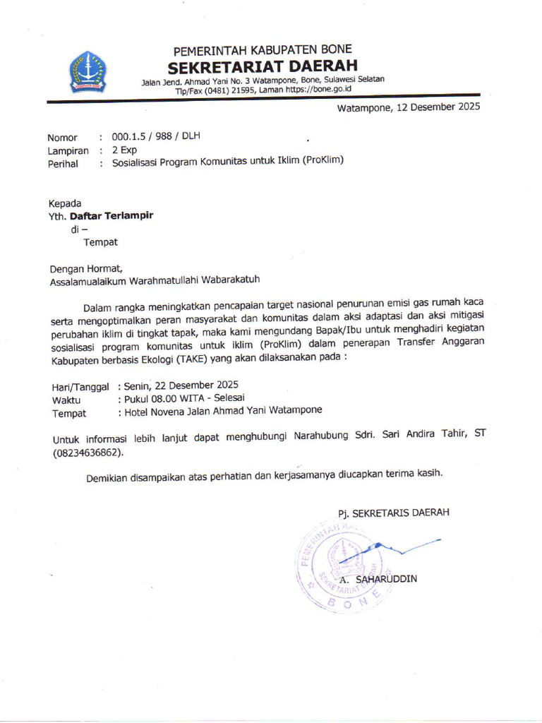 Sosialisasi Proklim 22 Desember 2025 | PDF