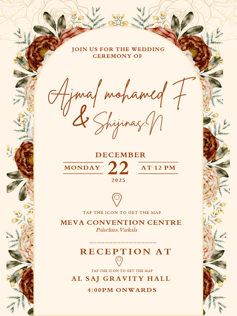 Wedding Ceremony in Varkala, Dec 2025 | PDF