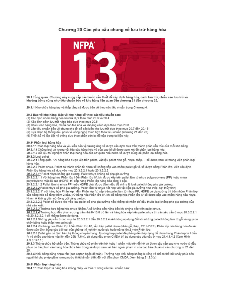 Nfpa 13 - Chuong 20 | PDF