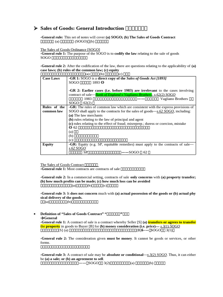 Sales of Goods - General Introduction | PDF | Auction | Real Estate ...