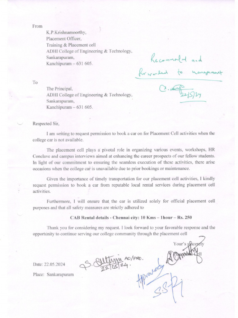 Cab Letter | PDF