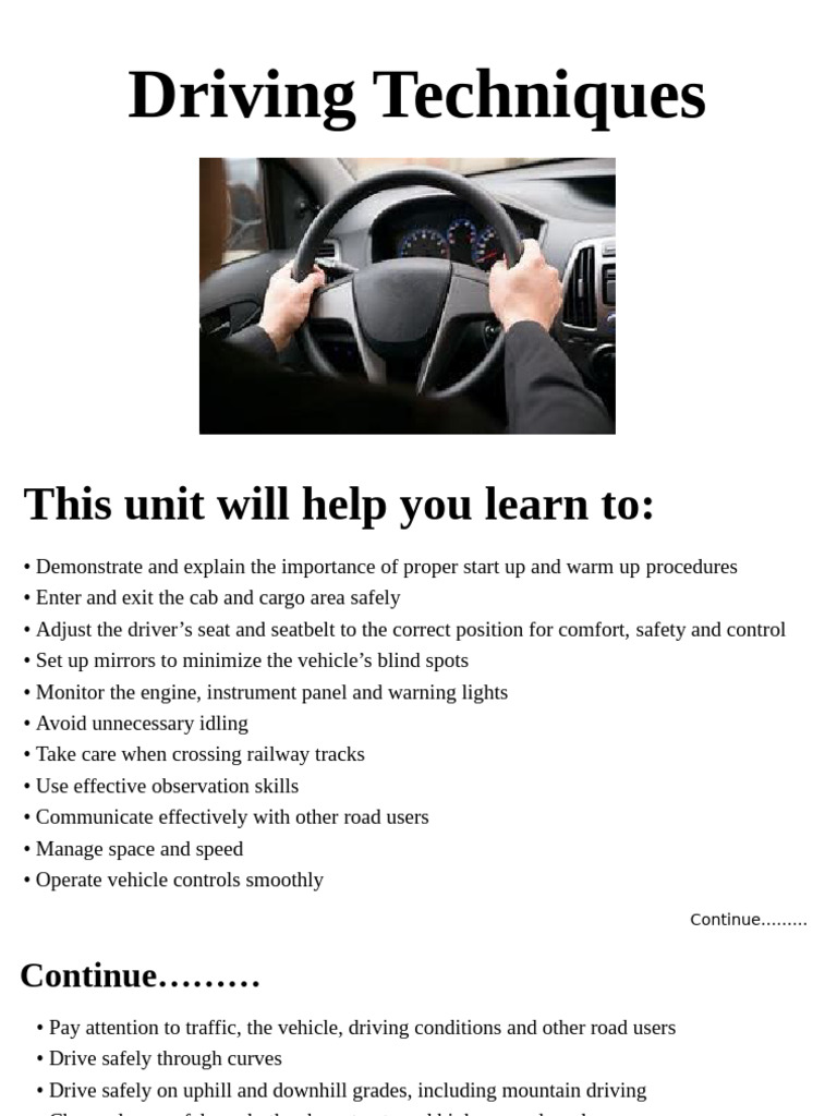 Driving Techniques | PDF | Manual Transmission | Tractor