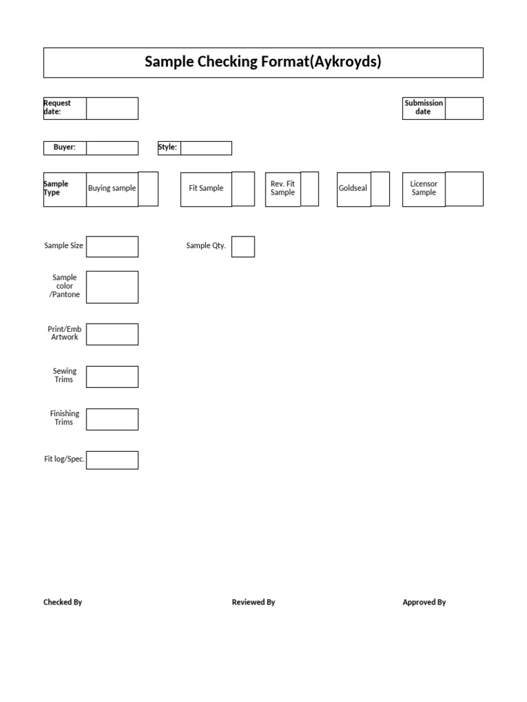 Sample Checking Format | PDF