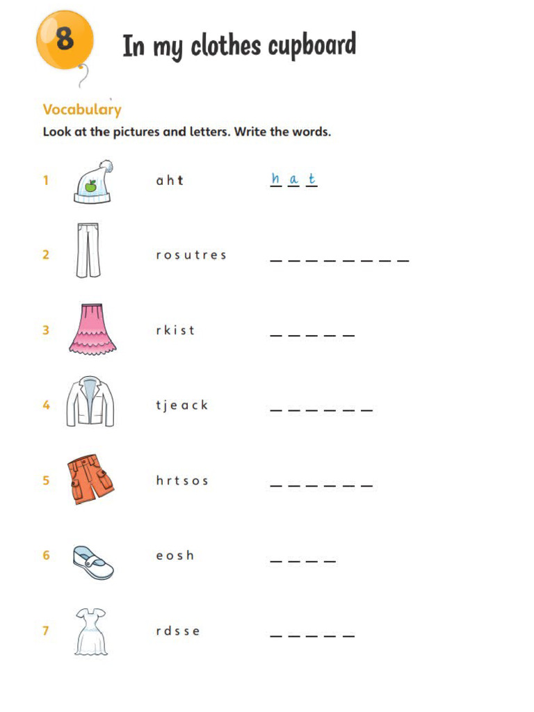 Unit 8 - in My Clothes Cupboard | PDF