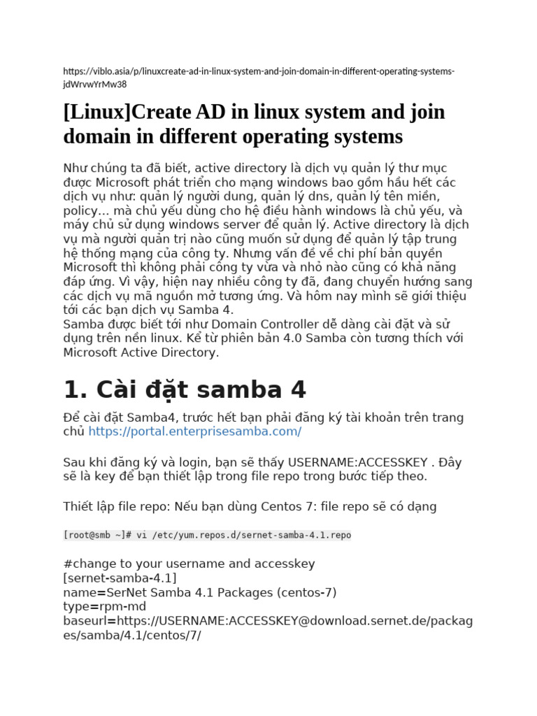 Create AD in Linux System and Join Domain in Different Operating ...