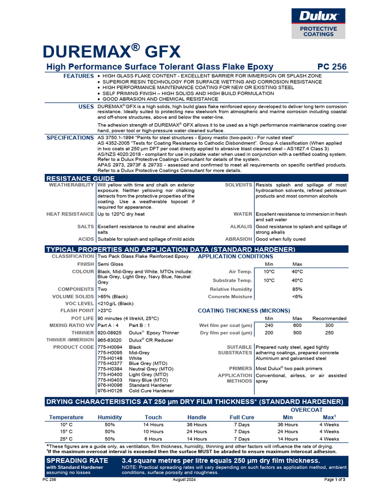DUREMAX® GFX High-Performance Epoxy Coating | PDF | Epoxy | Coating