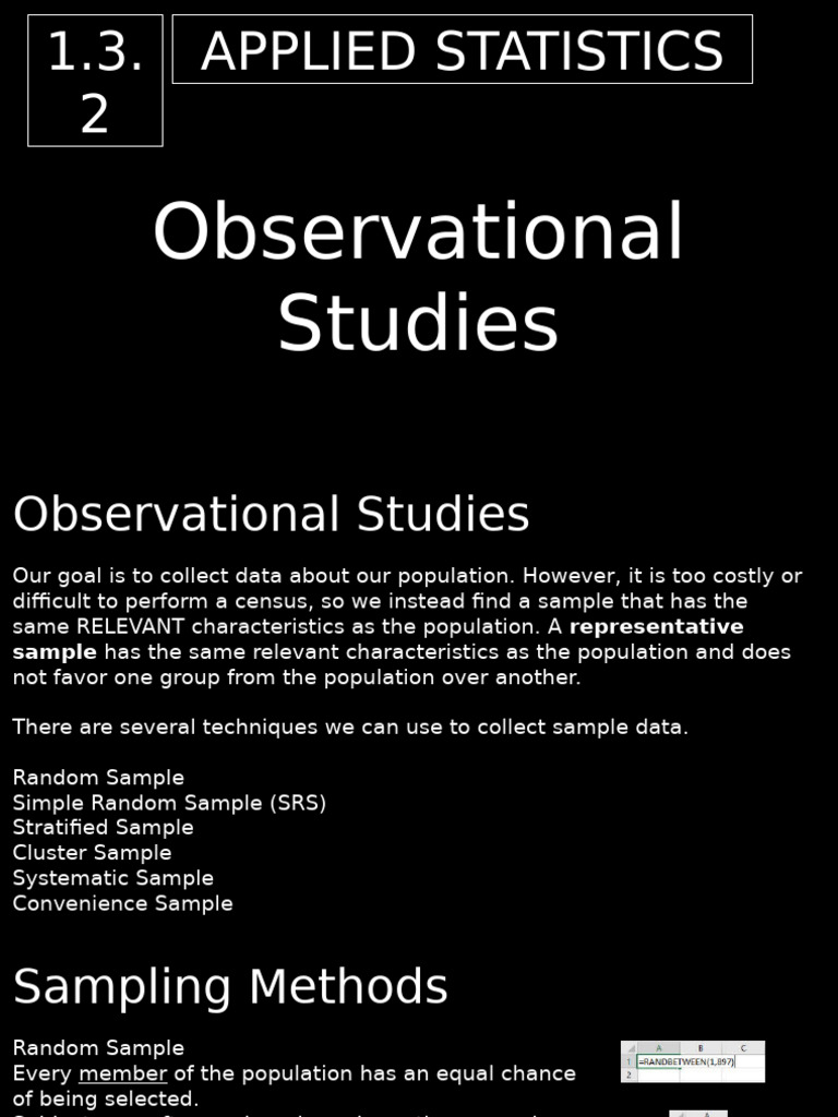 01.3.2 Observational Studies | PDF | Sampling (Statistics ...